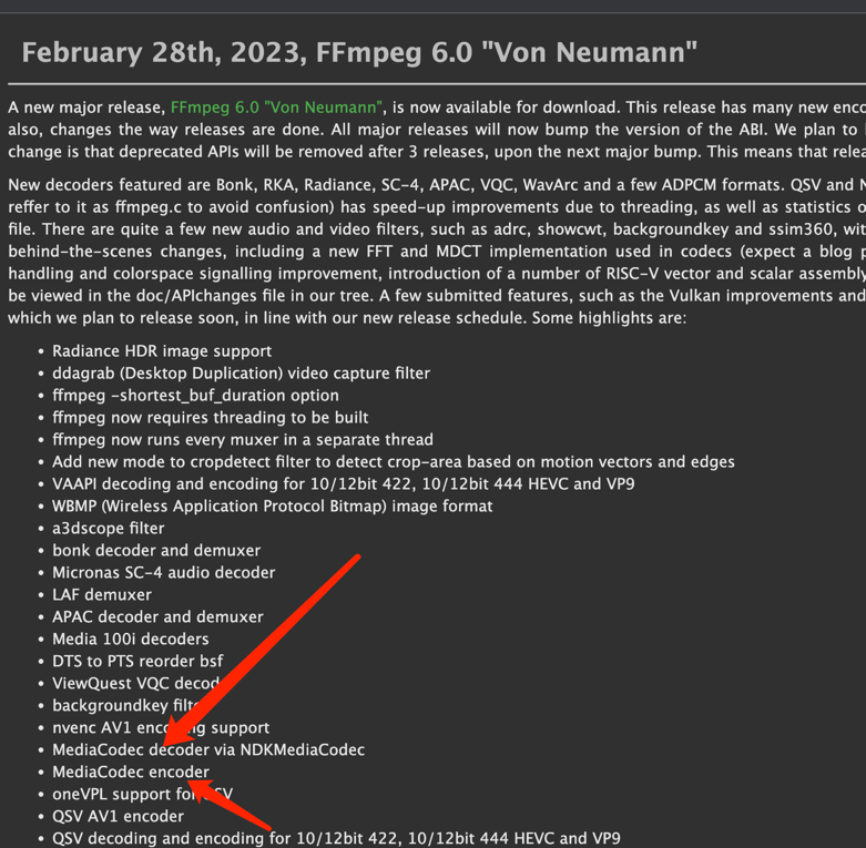 NDK编译ffmpeg6.0与x264的坑ffmpeg6.0已经发布有一段时间了，近日特地上官网看了下新增了啥特性，不看 - 掘金